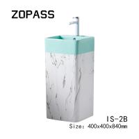China Self Cleaning Rectangular Ceramic Pedestal Wash Basin Sink 400x400x840mm for sale