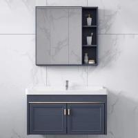 China Dark Blue 80cm Wall Mounted Bathroom Vanity Environmental Friendly for sale
