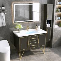 China No Oxidation Bathroom Vanity Cabinet Custom Dark Blue Brown Color for sale