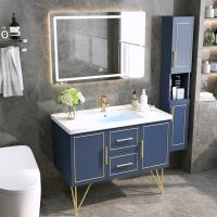 China No Oxidation Bathroom Vanity Cabinet Custom Dark Blue Brown Color for sale