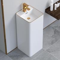 China Sanitary Ware 9L Freestanding Basin Sink Modern White Gold Design for sale