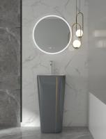 China Luxury Pedestal 12L Sanitary Ware Basin Round Free Standing Sink for sale
