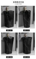 China Pedestal Basin 12L Oval Shape Antique Design Black Gold Silver Ceramic Sink for sale