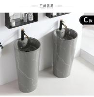 China Ceramic Counter Top Basin Pedestal Vanity Bowl 820mm 850mm Matte Grey for sale