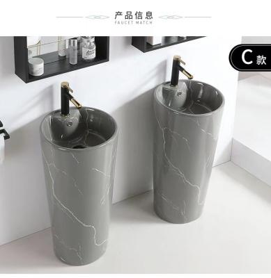 China Ceramic Counter Top Basin Pedestal Vanity Bowl 820mm 850mm Matte Grey for sale