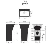 China Bathroom Pedestal Sanitary Ware Basin 12L Free Standing Wash Basin for sale