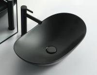 China 9L Ceramic Matte Black Vessel Sink Round Countertop Basin Ultra Thin Edge Modern Bathroom Art Basin for sale
