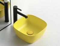 China Modern Style Above Counter Basin Round Shape Matte Yellow Color for sale