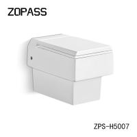 China White P Trap Rimless Wall Hung One Piece Toilet Bowl with Bidet Soft Close Seat for sale