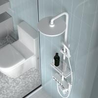 China Polished White Brass Wall Mounted Rain Shower With Four Functions for sale
