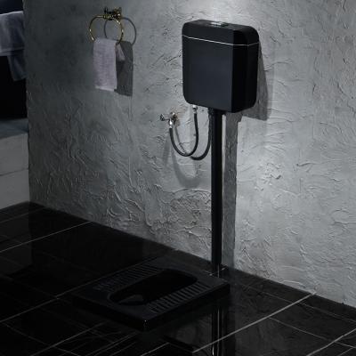 China Bathroom Matt Black Ceramic Squatting Pan Satin Surface Finish for sale