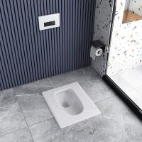 China Commercial Anti Odor Ceramic Squatting Pan with Fender Flushing Tank 1 Year Warranty for sale