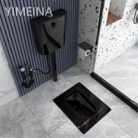 China Commercial Anti Odor Ceramic Squatting Pan with Fender Flushing Tank 1 Year Warranty for sale