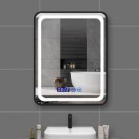 China Custom Rectangular Frameless Backlit LED Bathroom Mirror with Smart Anti-Fog 3 Colors for sale