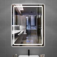 China Custom Rectangular Frameless Backlit LED Bathroom Mirror with Smart Anti-Fog 3 Colors for sale