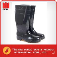 China SLS-ZY004BK Safety Rain Boots EN ISO 20345 Certified 400mm Height Steel Toe & Sole for sale