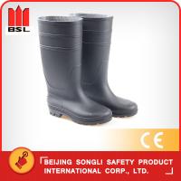 China SLS-ZY001BK Industrial Rain Boots - 400mm Height PVC Safety Footwear EN ISO 20345 Certified Sizes 36-47 for sale