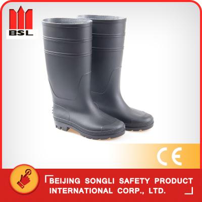 China SLS-ZY001BK Industrial Rain Boots - 400mm Height PVC Safety Footwear EN ISO 20345 Certified Sizes 36-47 for sale
