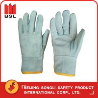 China SLG-SMT-35 Goat Split Leather Safety Gloves - 10 Inch Length with Wind Cuff - A/B Grade Quality for sale