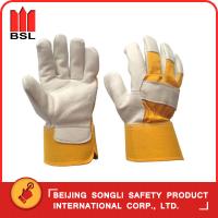 China SLG-SMT-68 Goat Grain Leather Safety Gloves - 10.5 Inch Length with Rubberized Cuff - 120 Pairs per Carton for sale