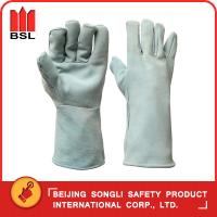 China Goat Split Leather Welding Gloves 14 Inch Full Knit Lined SLG-SMT-22 for sale
