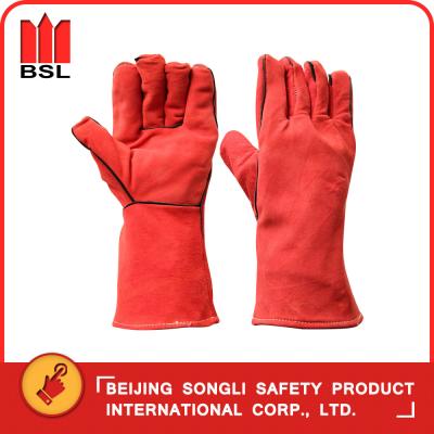 China SLG-SMT-24A goat split leather welding gloves for sale