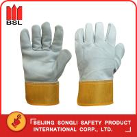 China SLG-SMT-35 Goat Split Leather Safety Gloves - 10 Inch Length with Wind Cuff - A/B Grade Quality for sale