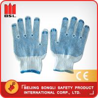 China T/C Yards Working Gloves 10 Inch 750g PVC Dotted Knit Wrist CE Certified for sale