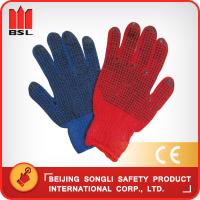 China T/C Yards Working Gloves 10 Inch 600g PVC Dotted One Side Knit Wrist CE for sale