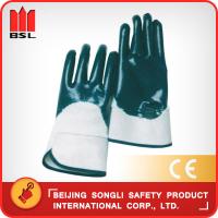 China SLG-N01 10.5 Inch Blue Nitrile Coated Work Gloves with Jersey Lining Safety Cuff for sale