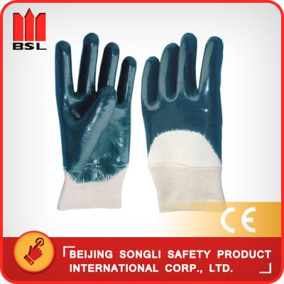 China SLG-N52 Nitrile Coated Work Gloves 10.5 Inch Jersey Lining Full Coat for sale