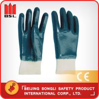 China SLG-N52 Nitrile Coated Work Gloves 10.5 Inch Jersey Lining Full Coat for sale