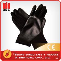 China PU Coated Working Gloves 10 Inch Length Black PU Dip Open Back Knit Wrist 240 Pairs per Carton for sale