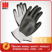 China PU Coated Working Gloves 10 Inch Length Black PU Dip Open Back Knit Wrist 240 Pairs per Carton for sale