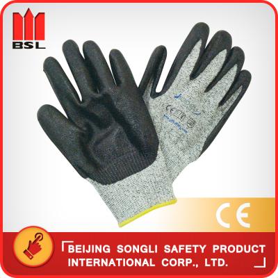 China SLG-PD8026 Cut Resistance Level 5 Working Gloves 13g Nylon PU Fiberglass for sale