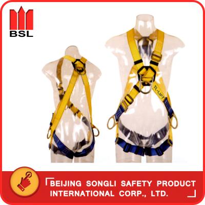 China SLB-TE5117A Industrial Safety Harness with 45mm Terylene Webbing and 4 Forged Rings for Fall Protection for sale