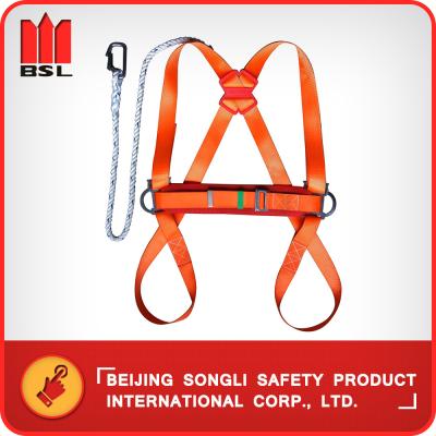 China SLB-TE5128 Safety Harness with 45mm Terylene Webbing, 1.8m Rope & 3 Attachment Points for Industrial Fall Protection for sale