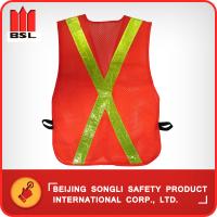 China SLJ-MA04 Reflecting Safety Vest - Fluorescent Red Mesh with Prismatic Tape - 100g Weight - S/M/L/XL Sizes for sale