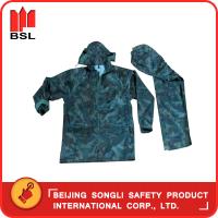 China SLF-9005 Two-Piece Rain Suit Set - Terylene/Nylon 170T PVC Material, 20 Sets per Carton, Blue and Camouflage Options for sale
