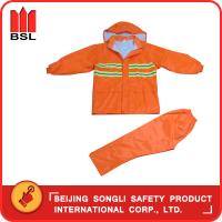 China SLF-9110 Industrial Rain Suit Set - 2-Piece Orange Safety Rainwear with Reflective Tape for sale