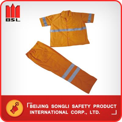 China SLA-B5 Industrial Work Wear Suit with Reflective Tape - 130g/m² to 190g/m² Fabric Options for sale