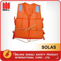 China SLM-Y1 SOLAS Life Jacket with 74N Buoyancy - Red Safety Jacket with Reflective Tapes 58×45×5 cm for sale