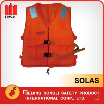 China SLM-Y4 SOLAS Life Jacket with 74N Buoyancy - Red with Reflective Tapes for Marine Safety for sale