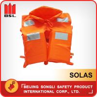 China SLM-Y3 SOLAS Life Jacket with 74N Buoyancy - Red with Reflective Tapes - 0.4kg Unit Weight for sale