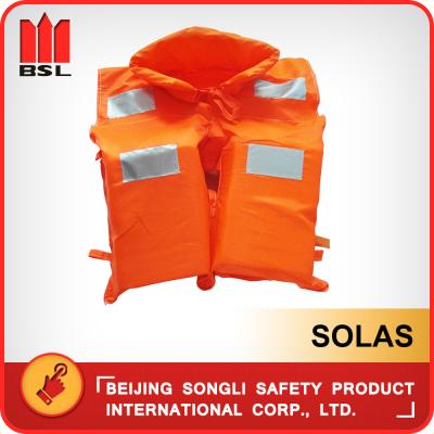 China SLM-Y3 SOLAS Life Jacket with 74N Buoyancy - Red with Reflective Tapes - 0.4kg Unit Weight for sale
