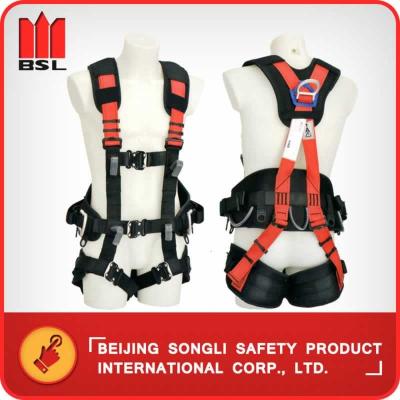 China SLB-JE138141B Safety Harness with 45mm Terylene Webbing, 6 Adjustment Buckles and 3 D-Rings for Industrial Fall Protection for sale