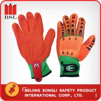 China Oil Impact Resistant TPR Mechanic Working Gloves Bamboo Liner Sandy Nitrile Coating 250mm Length for sale