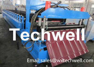 China Material Thickness 0.3-0.7mm Roof Tile Making Machine With PLC Touch Screen Control for sale