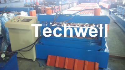 China 0.3 - 0.8 mm Thick Roof Sheet Cold Roll Forming Machine with PLC Computer Control for sale