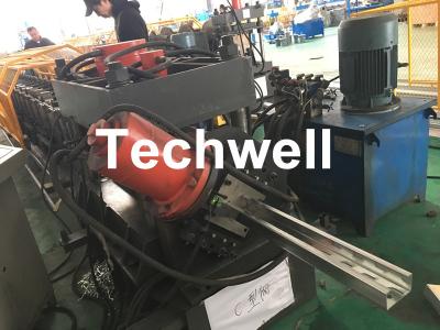 China Hydraulic Pre-Punching & Pre-Cutting , High Productivity C Profile Roll Forming Machine With 0-15m/min Forming Speed for sale